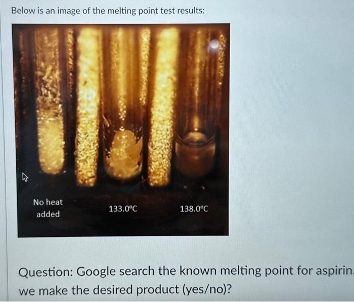 Solved Question: Google search the known melting point for | Chegg.com