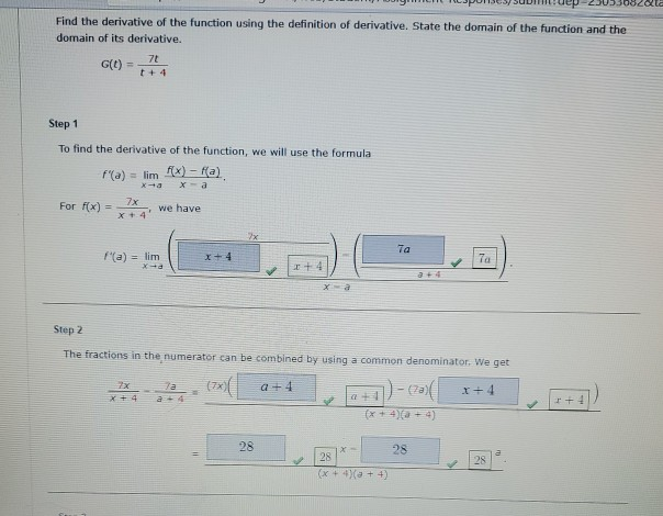 Solved Tutorial Exercise Find the derivative of the function | Chegg.com