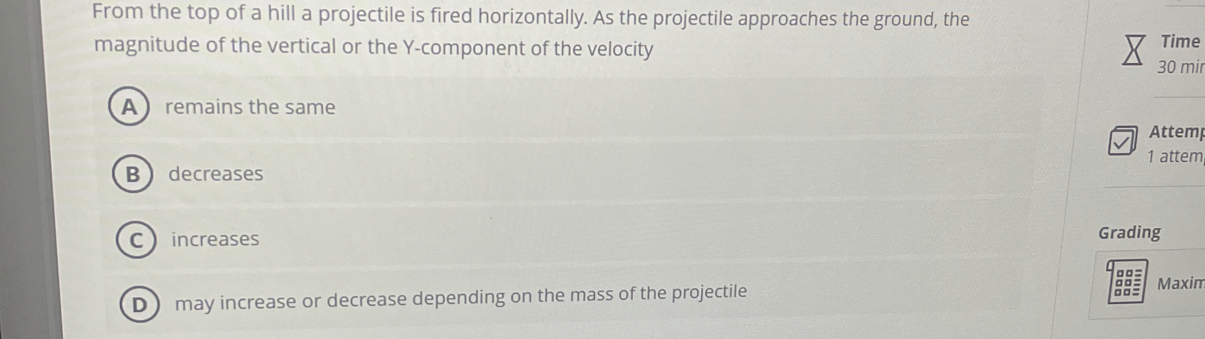 Solved From the top of a hill a projectile is fired | Chegg.com