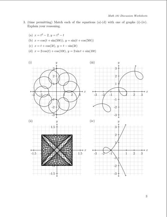 Solved 3. (time permitting) Match each of the equations | Chegg.com