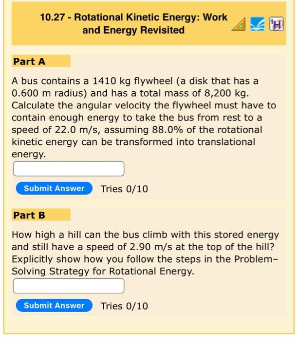 Solved 10.27 - Rotational Kinetic Energy: Work and Energy | Chegg.com