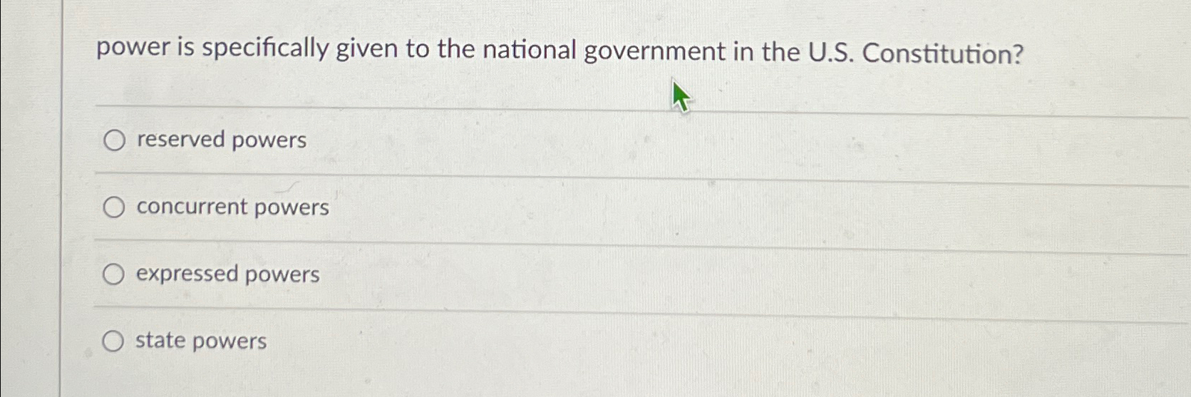 Solved power is specifically given to the national | Chegg.com