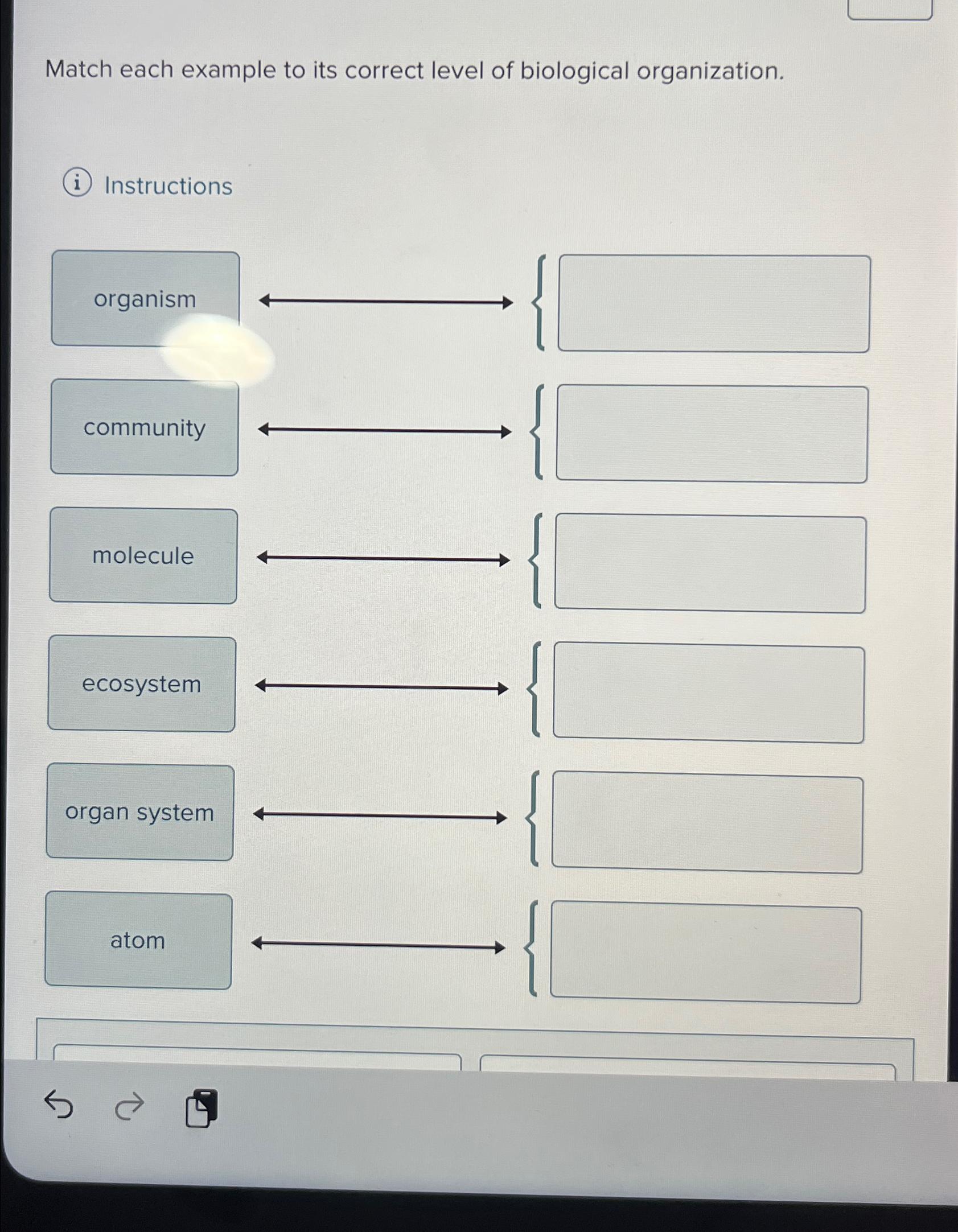 Solved Match each example to its correct level of biological | Chegg.com