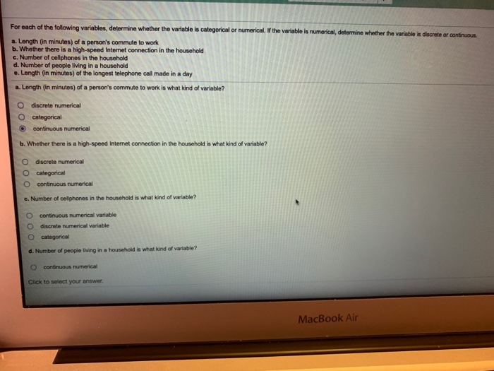 Solved For each of the following variables, determine | Chegg.com