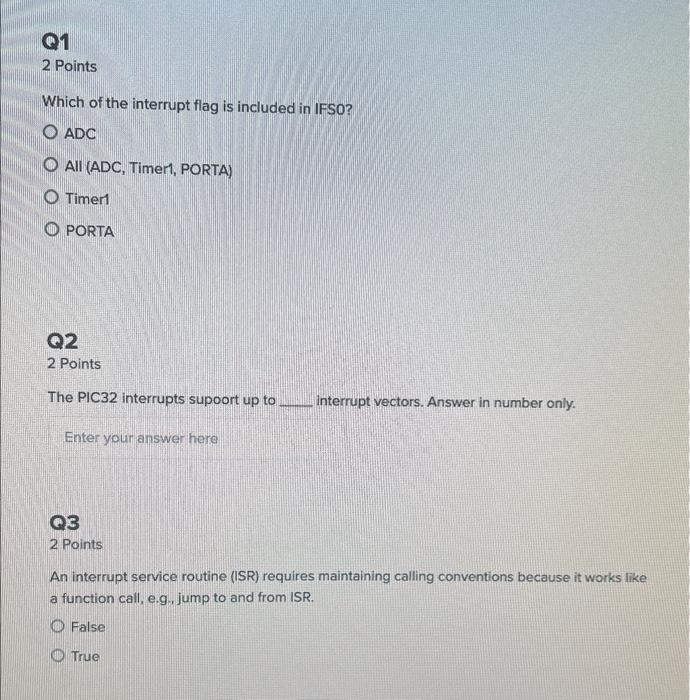 Solved Which of the interrupt flag is included in IFSO? ADC | Chegg.com