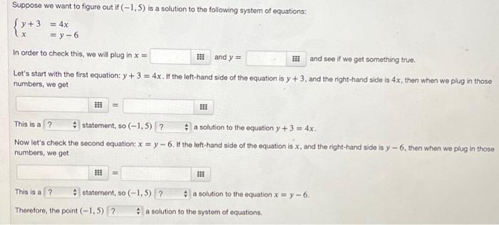 Solved Suppose we want to figure out if (-1,5) is a solution | Chegg.com