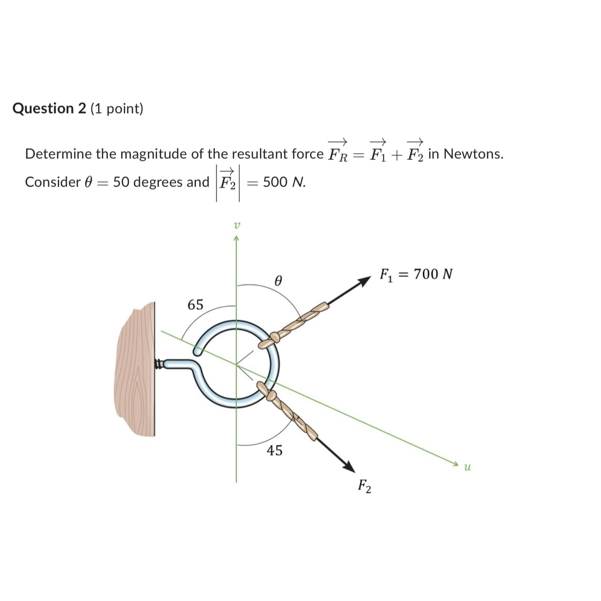 Solved Question 2 (1 ﻿point)Determine the magnitude of the | Chegg.com