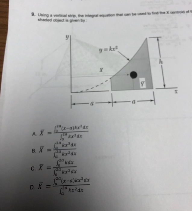 Solved 9. Using a vertical strip, the integral equation that | Chegg.com