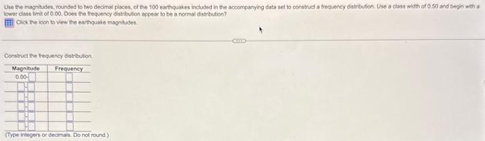 Solved Earthquake Magnitudes | Chegg.com