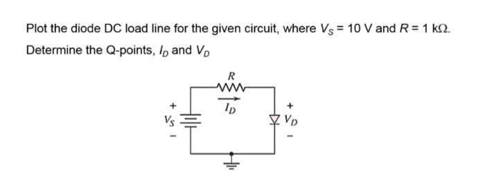 Solved Plot the diode DC load line for the given circuit, | Chegg.com