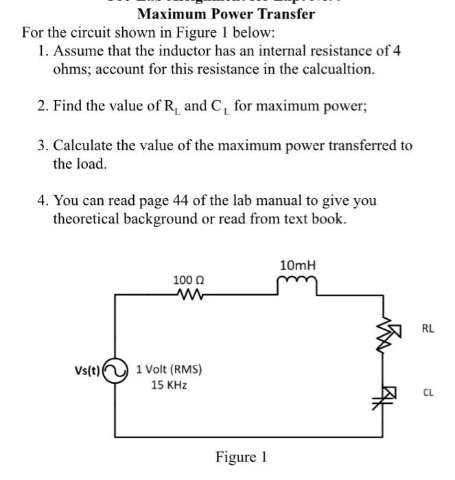 Solved Maximum Power Transfer For the circuit shown in | Chegg.com