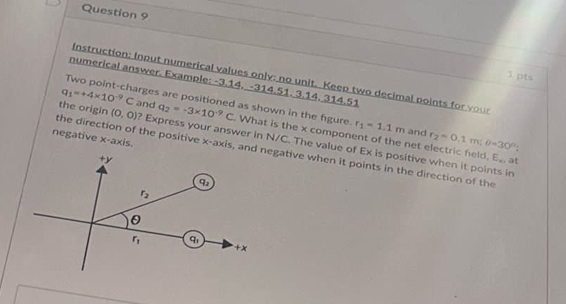 Solved Question 9Instruction: Input numerical values only: | Chegg.com