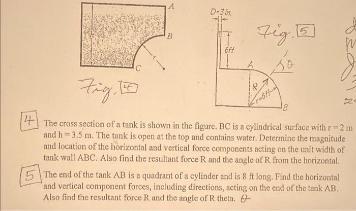 Solved 4 The cross section of a tank is shown in the figure. | Chegg.com