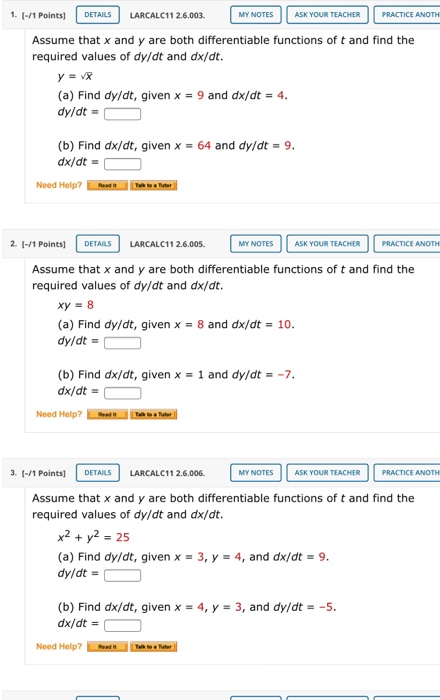 Solved Assume That X And Y Are Both Differentiable Functions