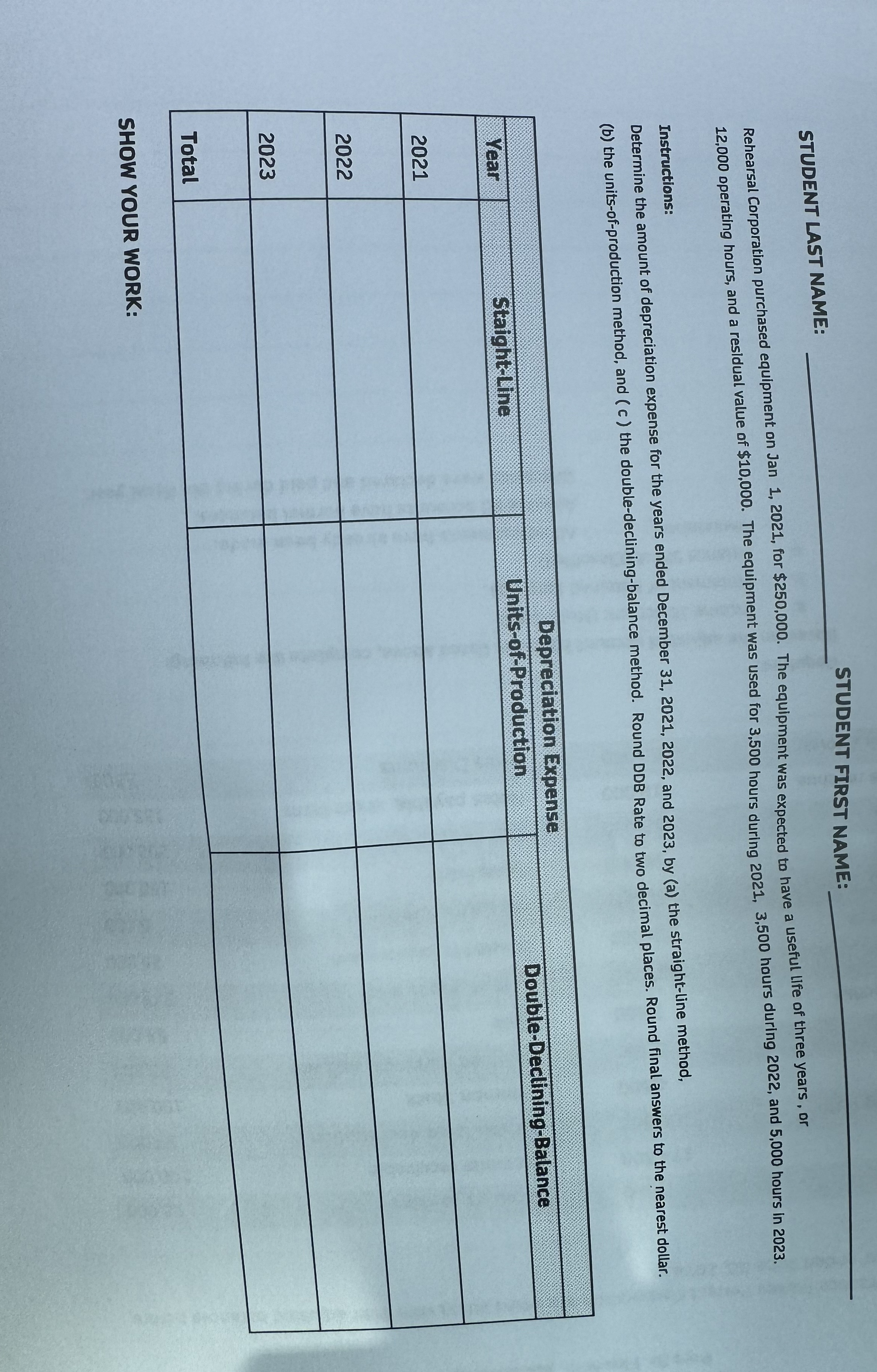 Solved STUDENT LAST NAME:STUDENT FIRST NAME: q,Rehearsal | Chegg.com