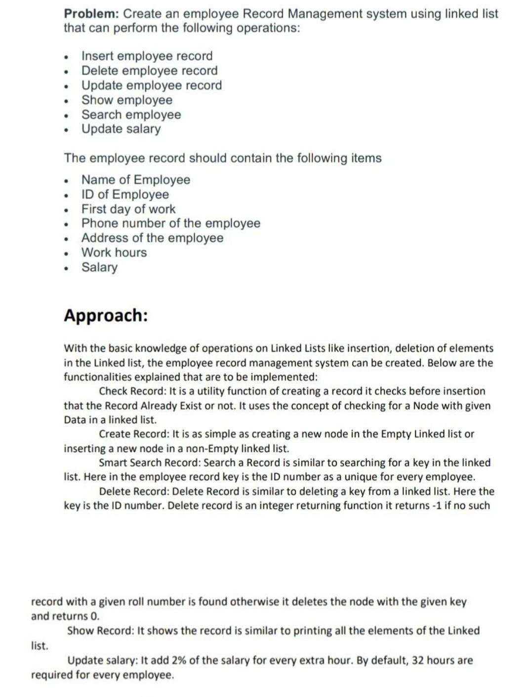 Solved 🔴NOTE: I JUST WANT #UPDATE EMPLOYEE RECORD | Chegg.com