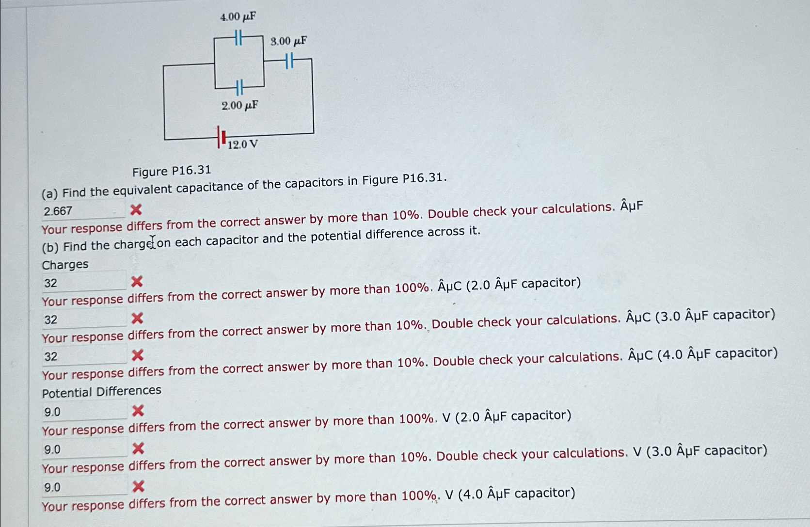 Solved Figure P16.31(a) ﻿Find the equivalent capacitance of | Chegg.com