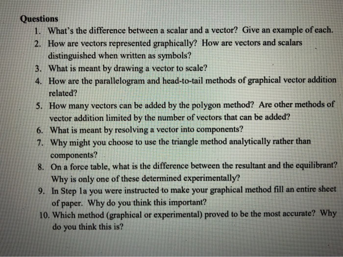 Solved Questions 1. What's the difference between a scalar | Chegg.com