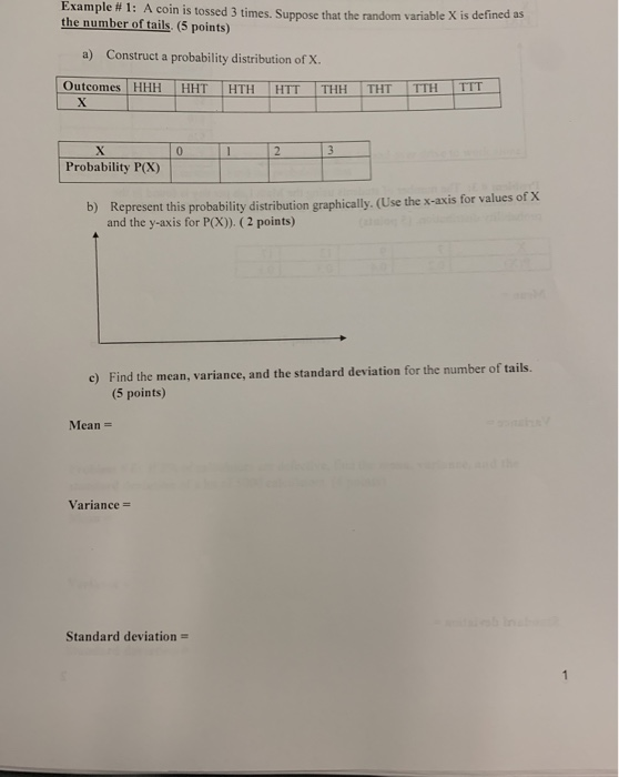 Solved a coin is tossed 3 times. suppose that’s the random | Chegg.com