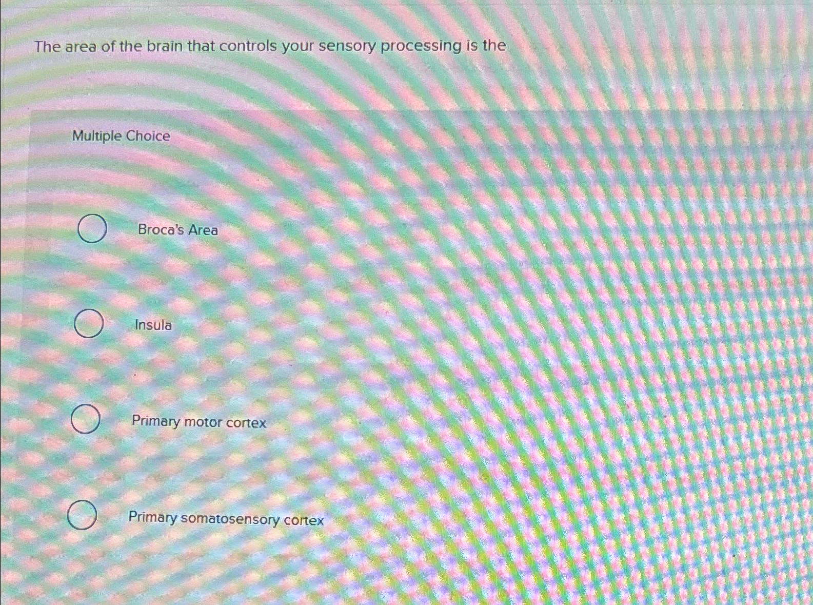Solved The area of the brain that controls your sensory | Chegg.com