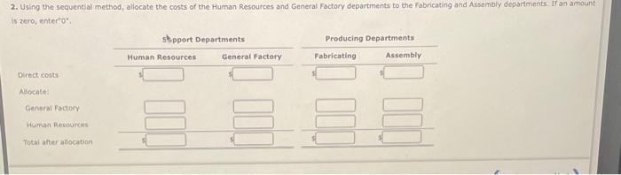Solved Sequential (Step) Method of Support Department Cost | Chegg.com