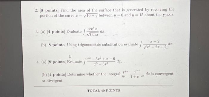 Solved 2. [8 points] Find the area of the surface that is | Chegg.com