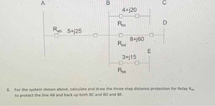 Solved A Rab 5+j25 B 4+j20 Rbc Rbd 8+j60 3+j15 Rbe E C D 6. | Chegg.com