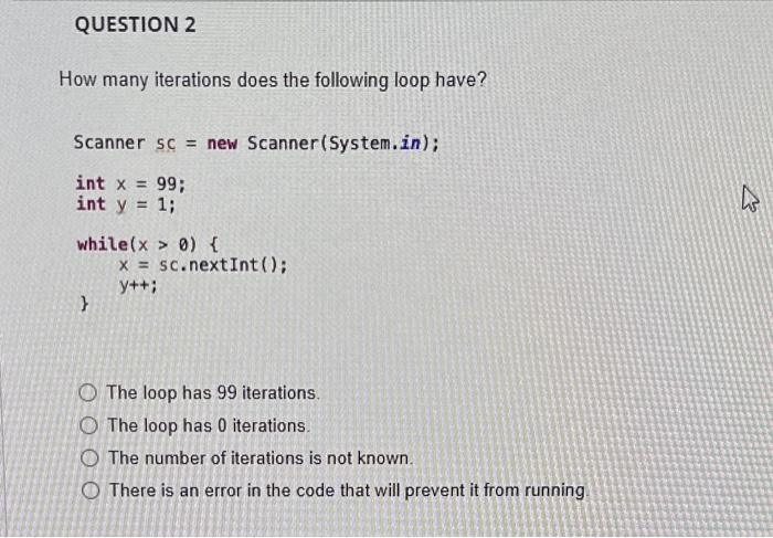 Solved How many iterations does the following loop have? | Chegg.com Solved How many iterations does the following loop have? | Chegg.com