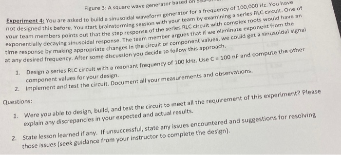 Solved Figure 3: A square wave generator based on 555 | Chegg.com