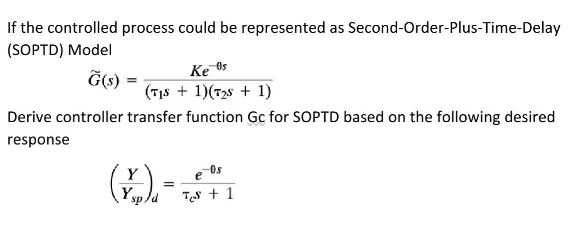 Solved If the controlled process could be represented as | Chegg.com