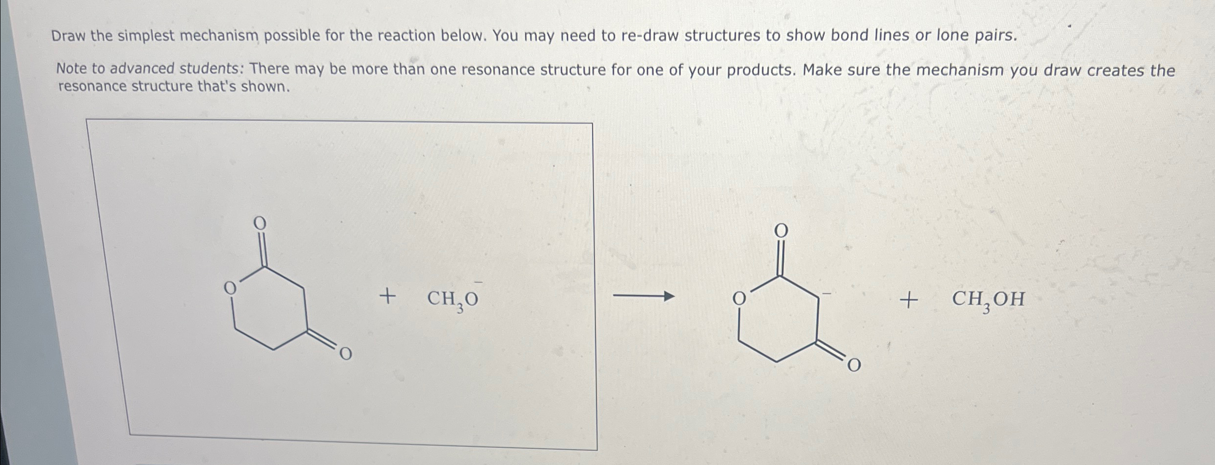 Solved Draw the simplest mechanism possible for the reaction | Chegg.com