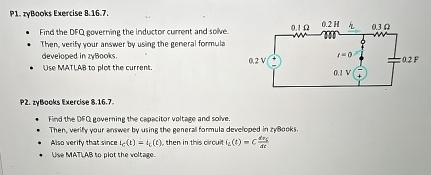 Solved P1. ﻿zyBooks Exercise 8.16.7.Find the DFQ governing | Chegg.com