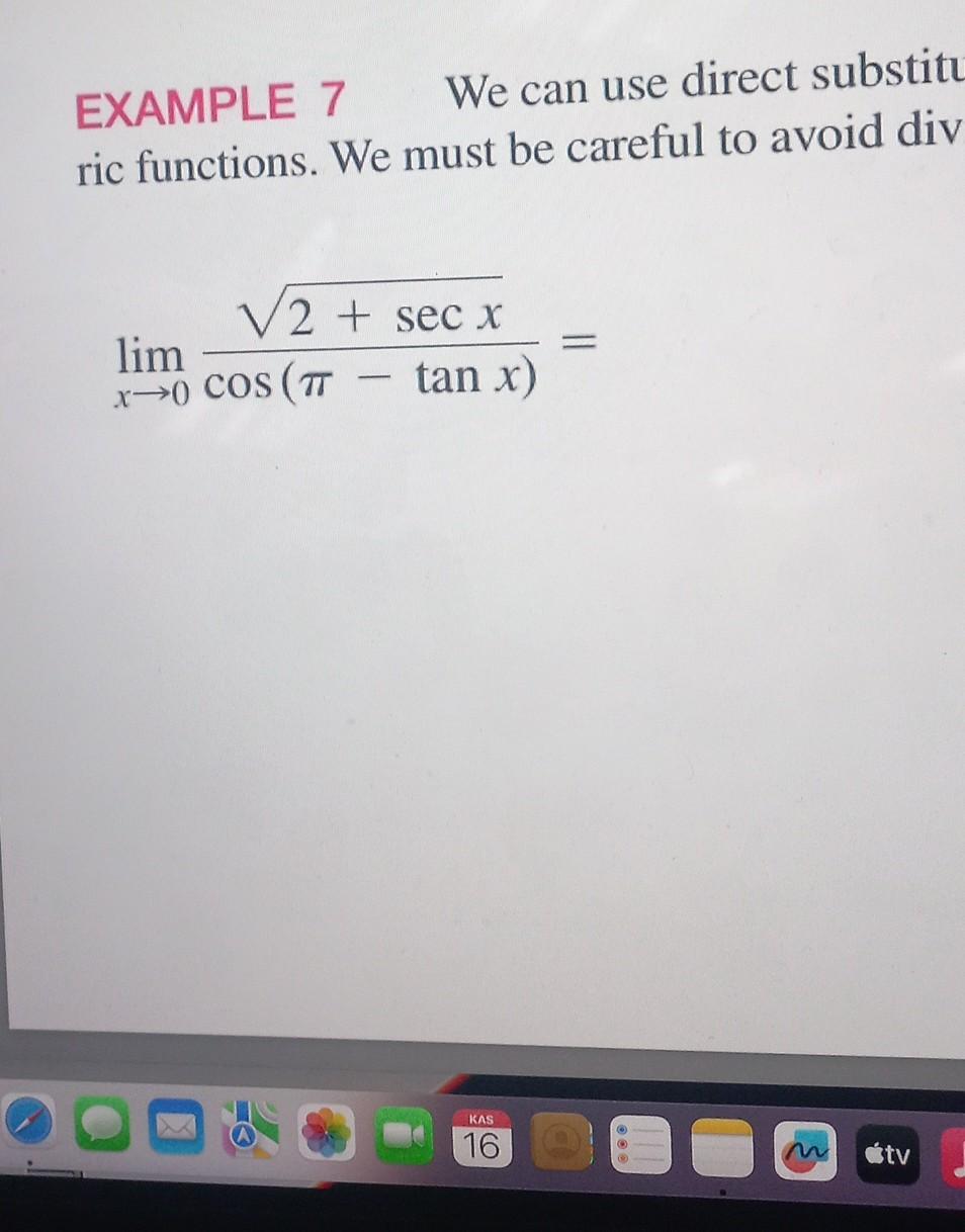 Solved EXAMPLE 7 We can use direct substitu ric functions. | Chegg.com