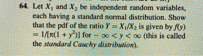 Solved 64. Let X, and X, be independent random variables, | Chegg.com
