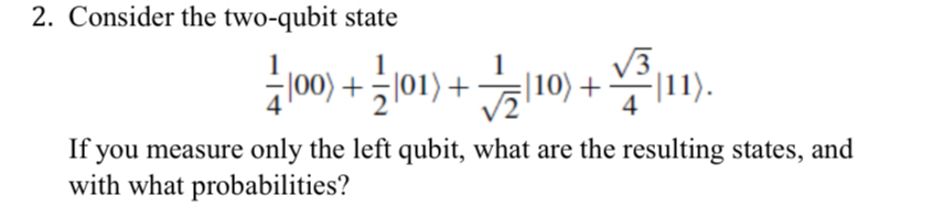 Solved Consider the two-qubit | Chegg.com