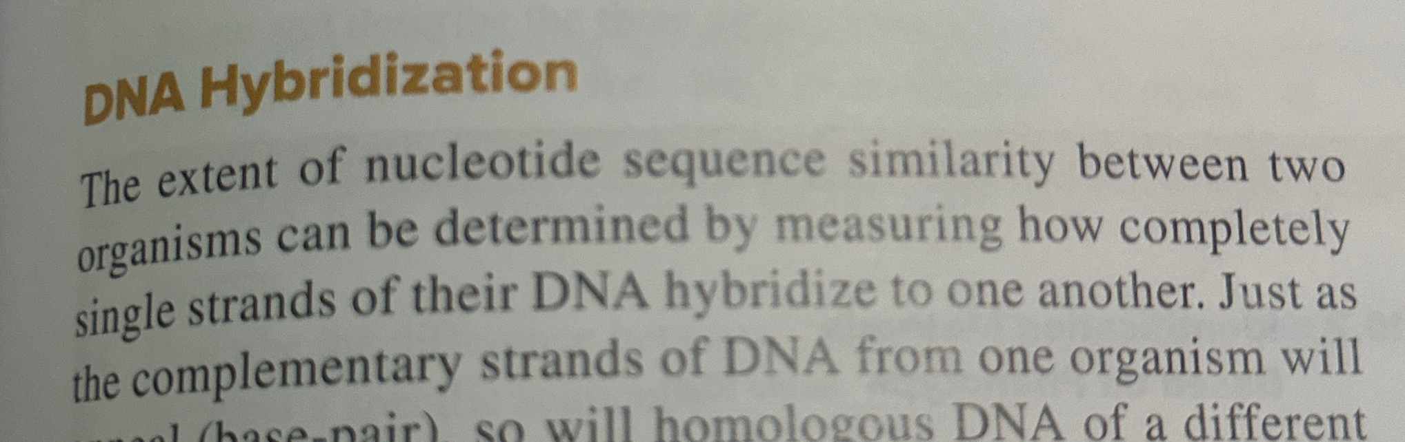 Solved DNA HybridizationThe extent of nucleotide sequence | Chegg.com