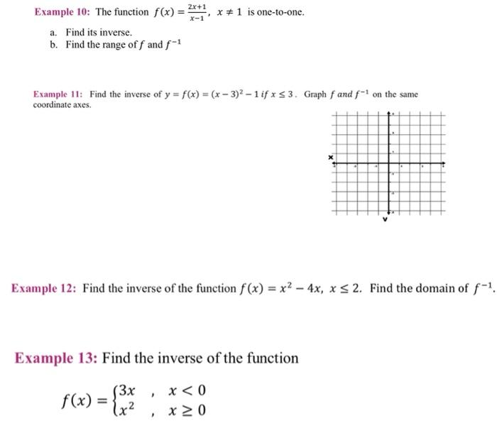 Solved Example 10: The function f(x)=x−12x+1,x =1 is | Chegg.com