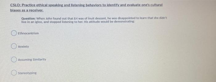 Solved CSLO: Distinguish methods for generating ethos, | Chegg.com