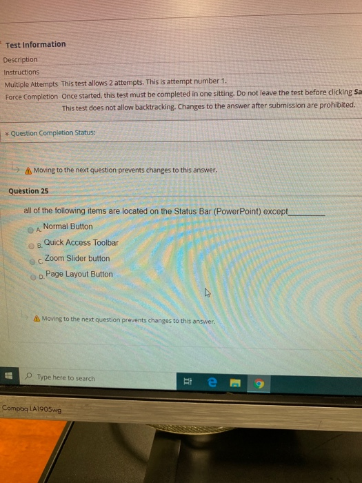 Solved Test Information Description Instructions Multiple | Chegg.com