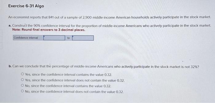 Solved Exercise 6-1 Static According to a survey, high | Chegg.com