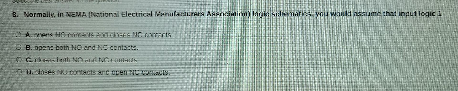 Solved 8. Normally, in NEMA (National Electrical | Chegg.com