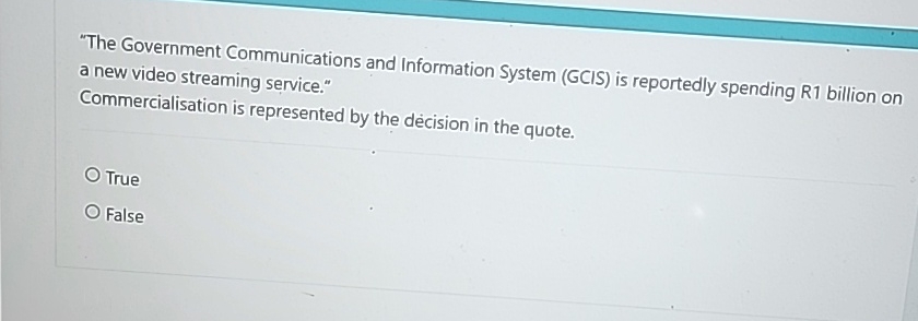 Solved "The Government Communications and Information System | Chegg.com