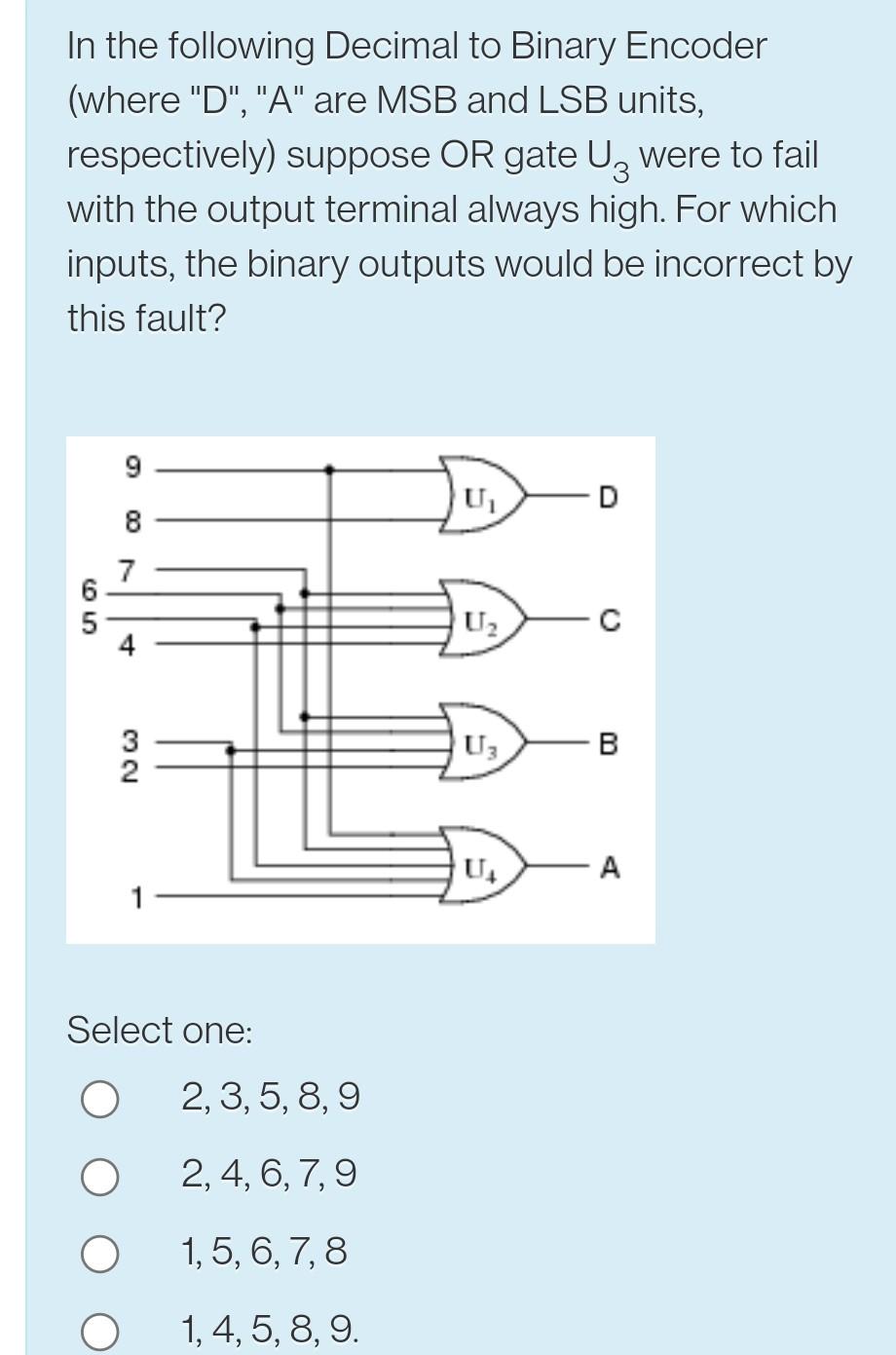 Solved In The Following Decimal To Binary Encoder Where 8176