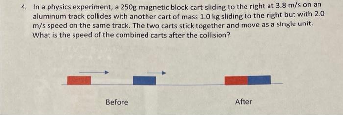 Solved 4. In a physics experiment, a 250 g magnetic block | Chegg.com