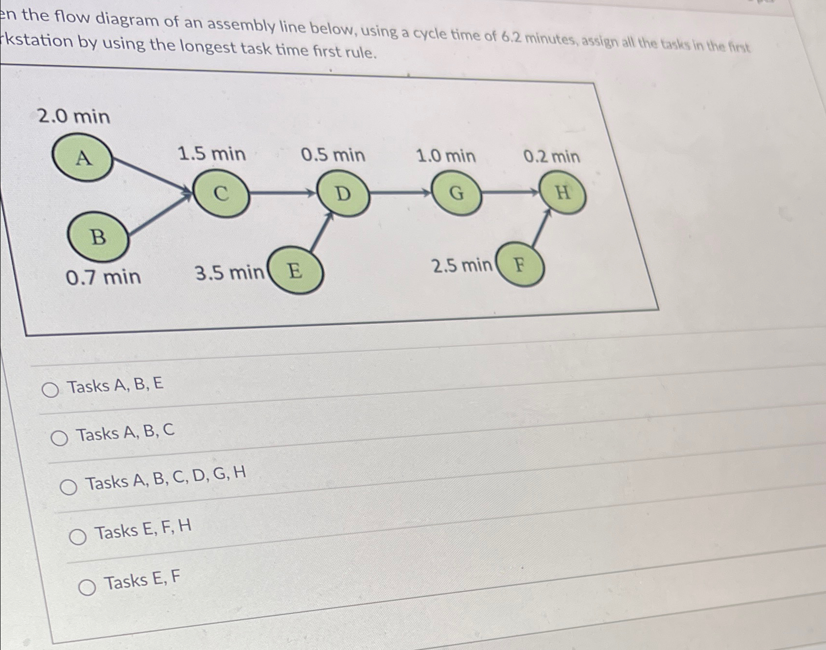 Solved en the flow diagram of an assembly line below, using | Chegg.com