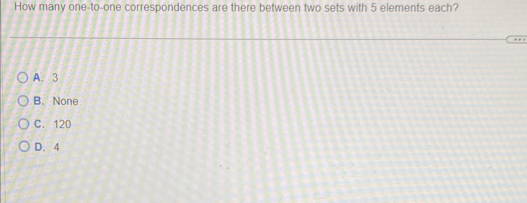 Solved How many one-to-one correspondences are there between | Chegg.com