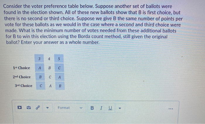 Solved Question 9 (1 point) Given the preference table | Chegg.com