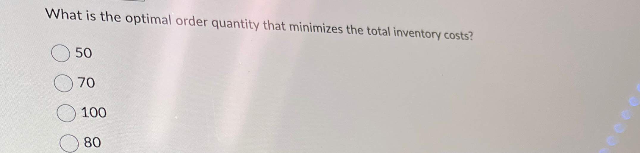 Solved What is the optimal order quantity that minimizes the | Chegg.com