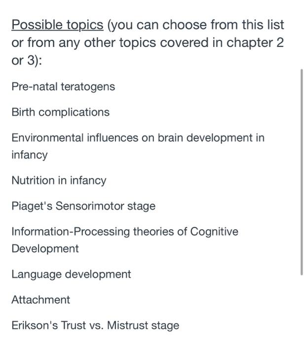 Solved What is a major topic/concept/theory you learned | Chegg.com