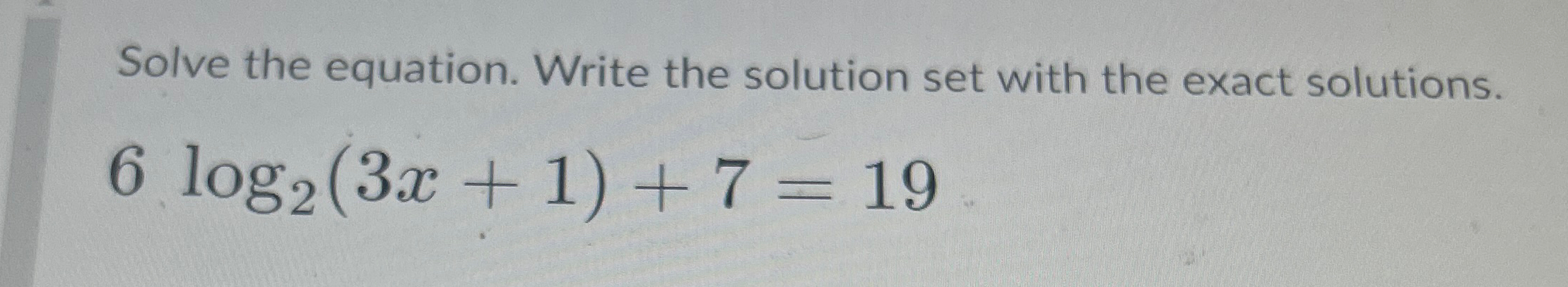 Solved Solve the equation. Write the solution set with the | Chegg.com